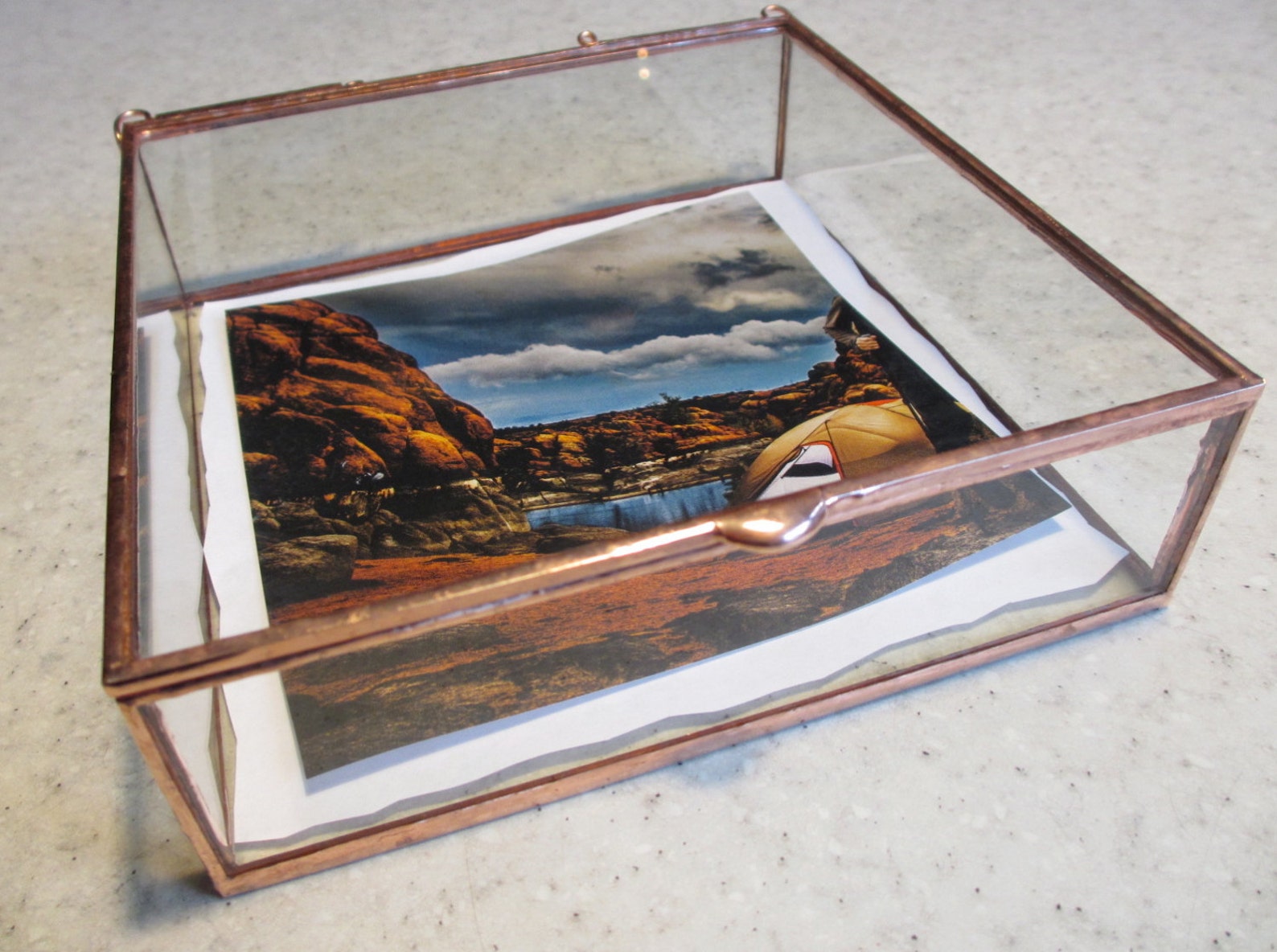Multiple Sizes SQUARE Clear Glass Photo Display Box Hinged - Etsy