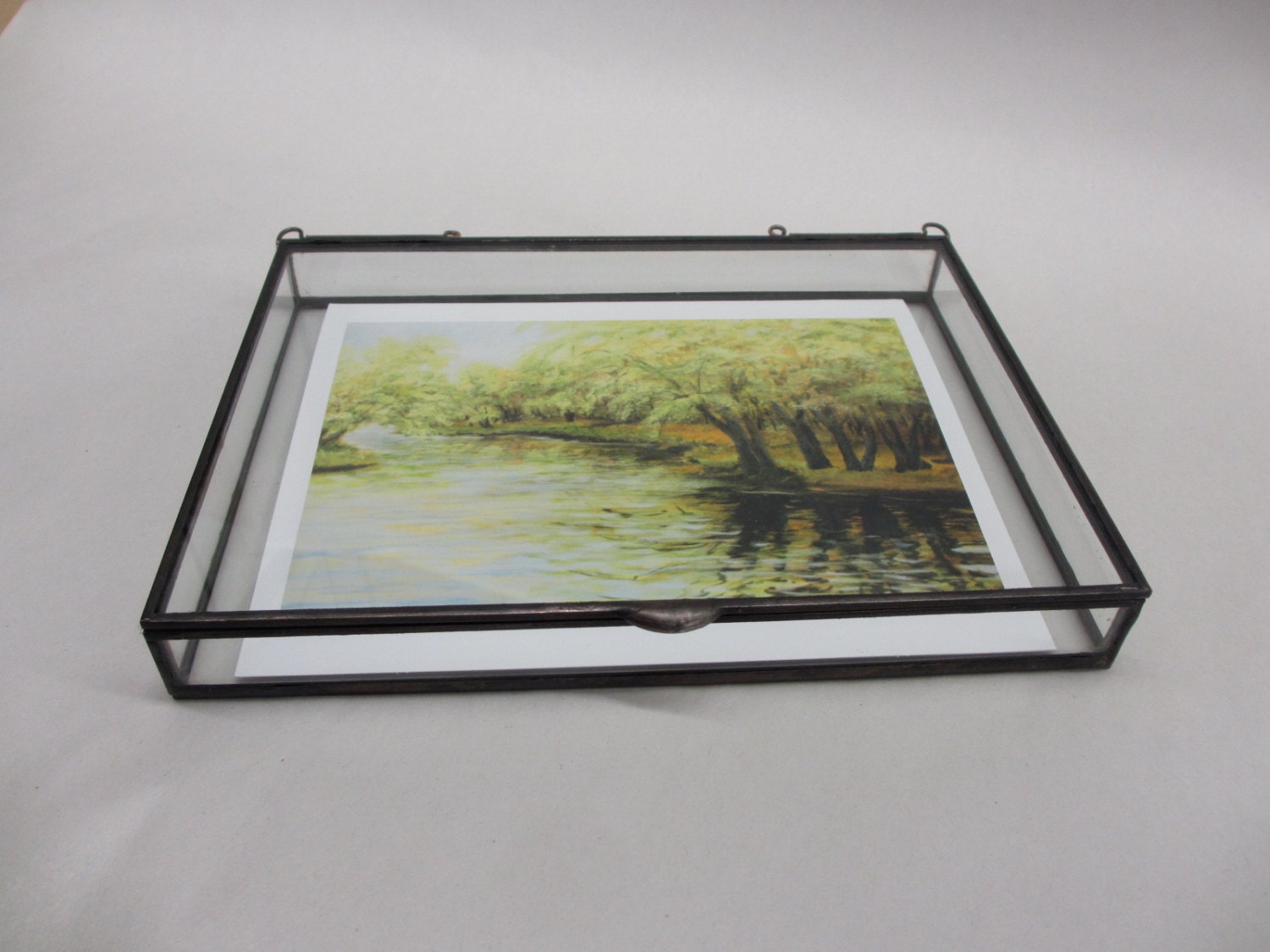 Short Stack Glass Photo Display Box Hinged Top Jewelry - Etsy