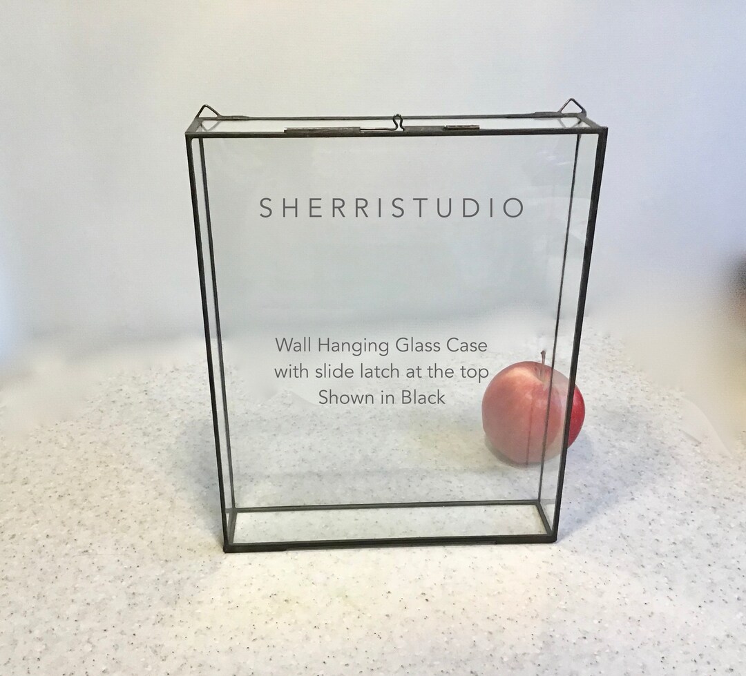9" X 9" up to 1.5" Wall Hanging Glass Case - Custom Box Fits Your ...