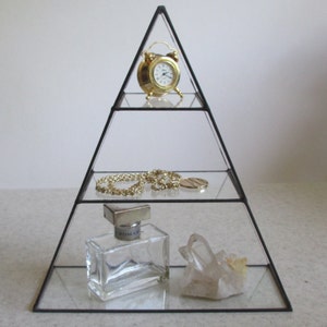 9" and 10" Tall Glass Pyramid Display Shelf - Show off Those Treasures ...