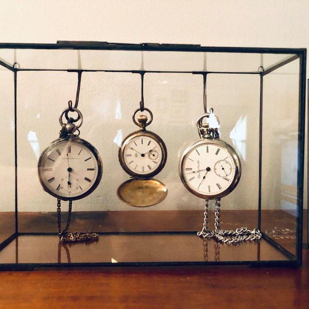 Triple or Quad Wall Hanging Shadow Box for Pocket Watches - Other Sizes ...