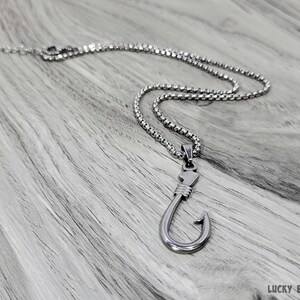 Fish Hook Necklace, Fishing Gift, Fish Hook Chain for Men, Nautical ...