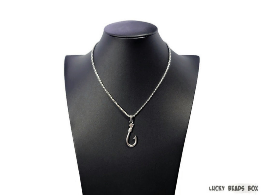 Fish Hook Necklace, Fishing Gift, Fish Hook Chain for Men, Nautical ...