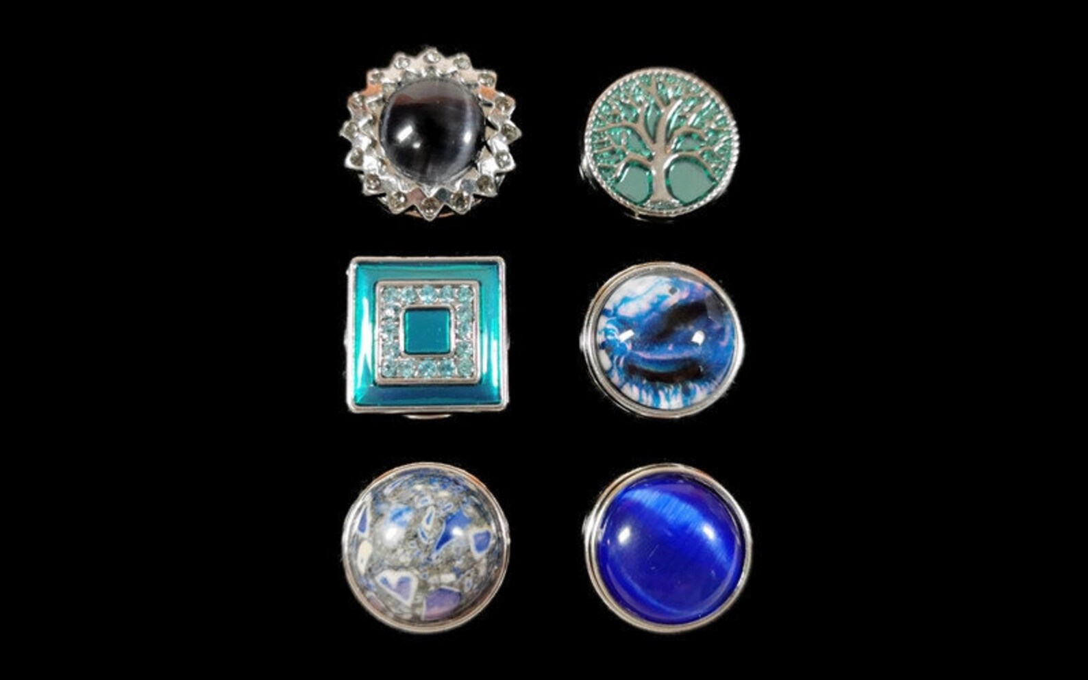 SNAP Button Blue Snap Button Chunk Buttons Ginger Snaps Interchangeable ...