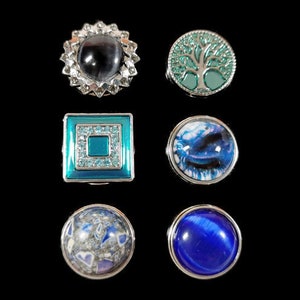 SNAP Button Blue Snap Button Chunk Buttons Ginger Snaps Interchangeable ...