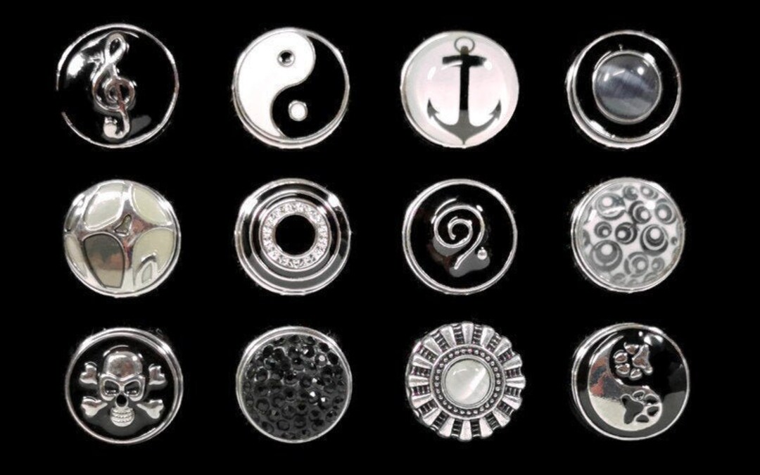 SNAP Button - Black Snap Button - Chunk Buttons - Interchangeable ...