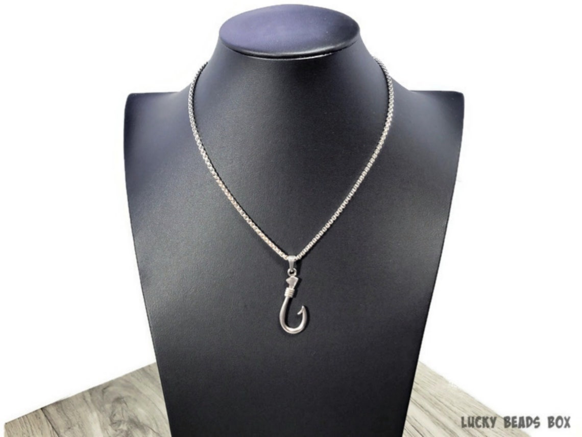 Fish Hook Necklace, Fishing Gift, Fish Hook Chain for Men, Nautical ...