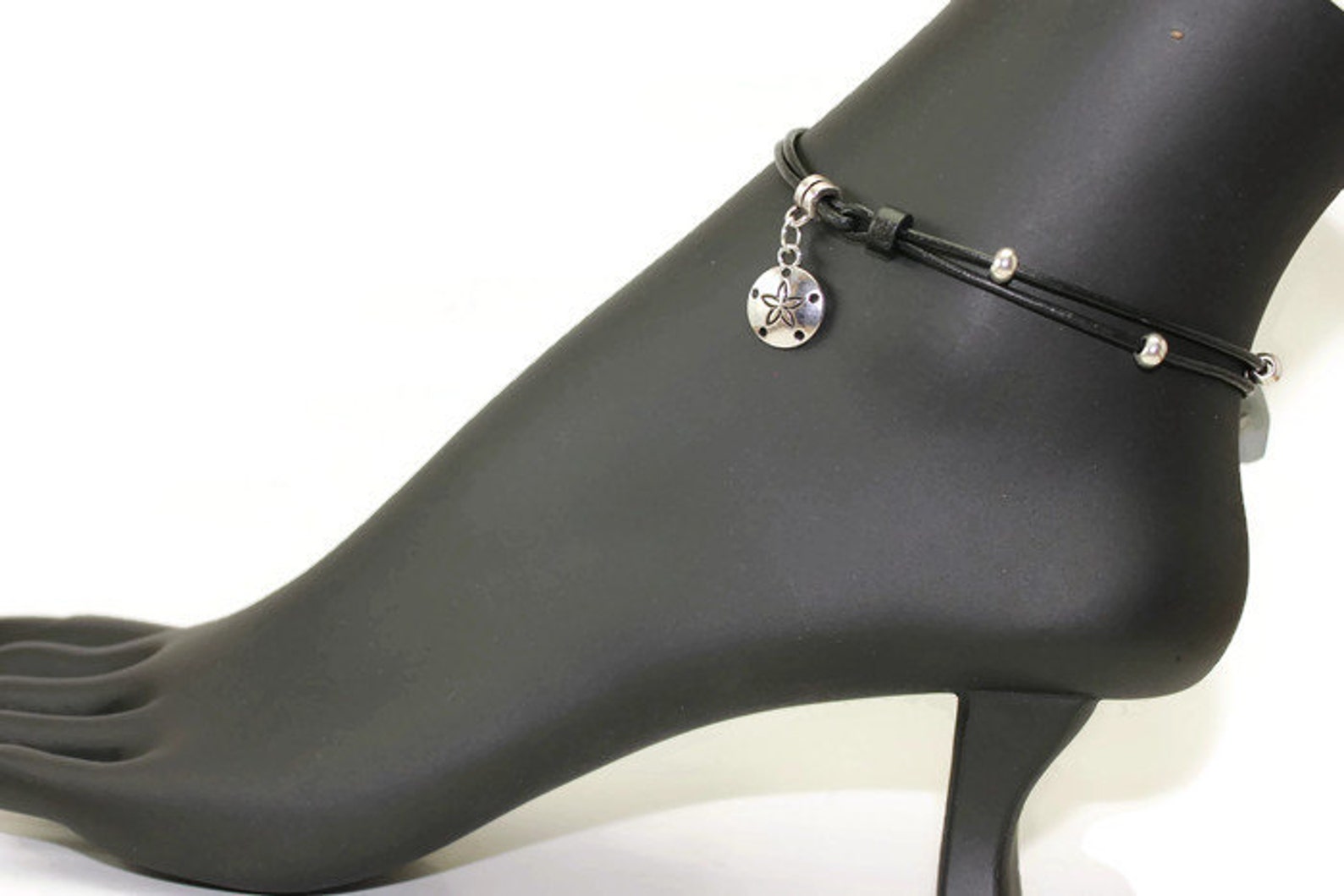 Womens Ankle Bracelet Black Leather Anklet Beach Anklets - Etsy