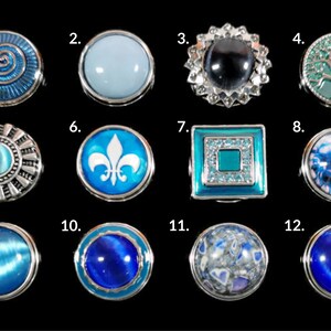 SNAP Button Blue Snap Button Chunk Buttons Ginger Snaps Interchangeable ...