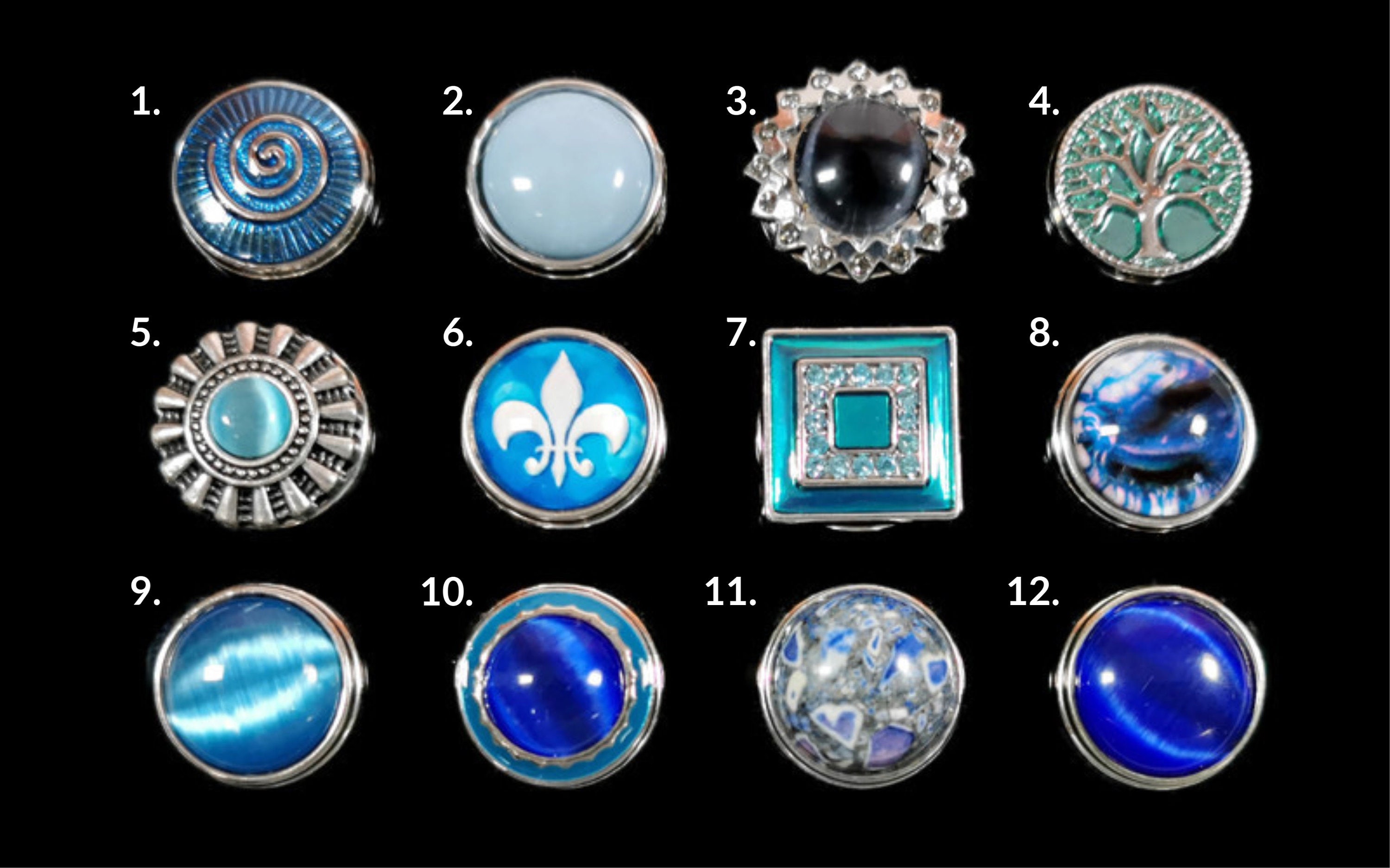 SNAP Button Blue Snap Button Chunk Buttons Ginger Snaps - Etsy