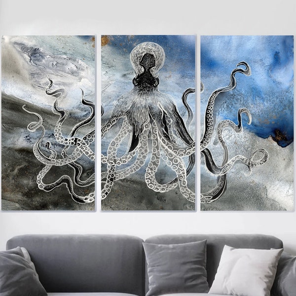 Octopus Triptych - Etsy
