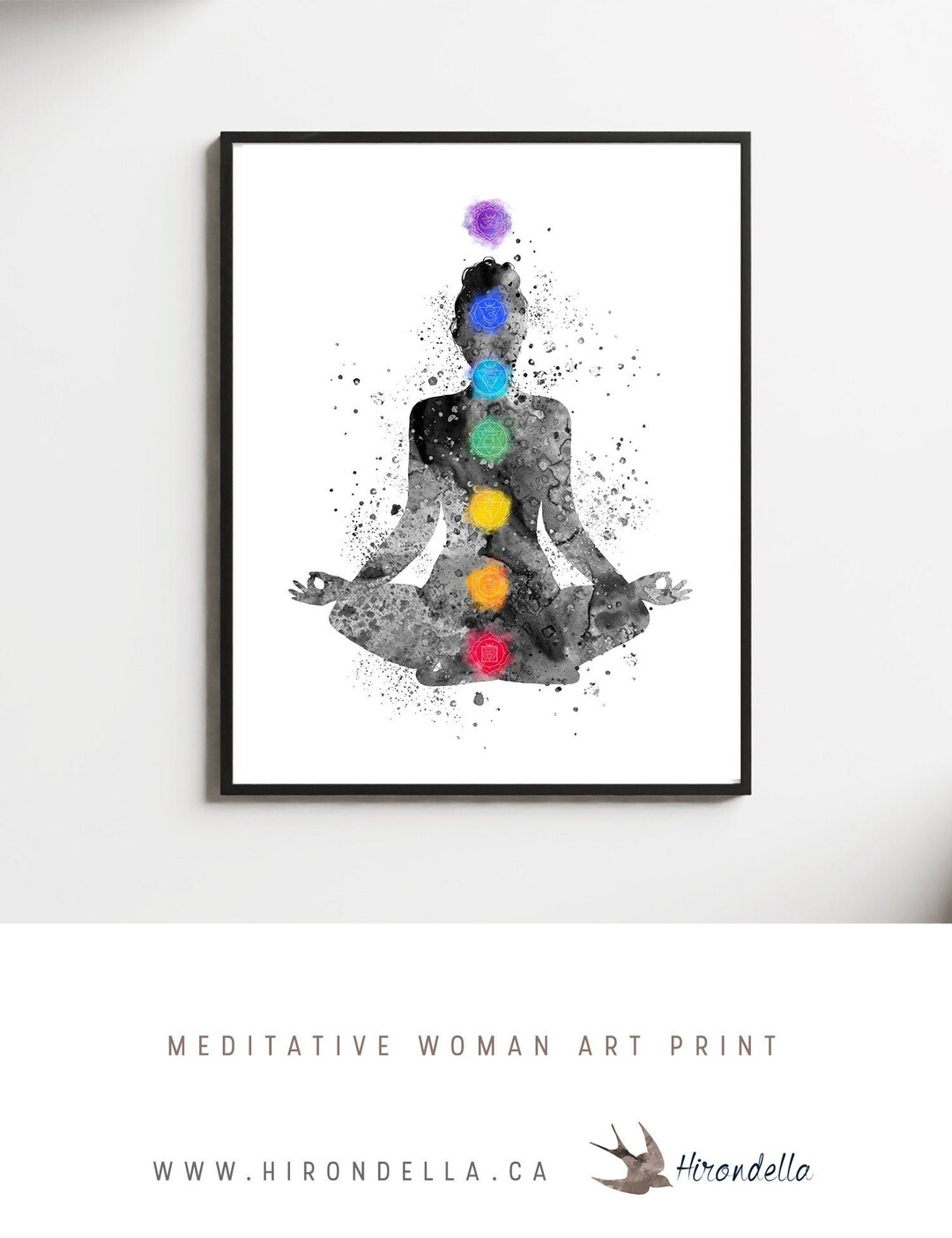 Chakra Poster, Feminine Chakra Art Poster, Chakra Wall Art, Meditation ...
