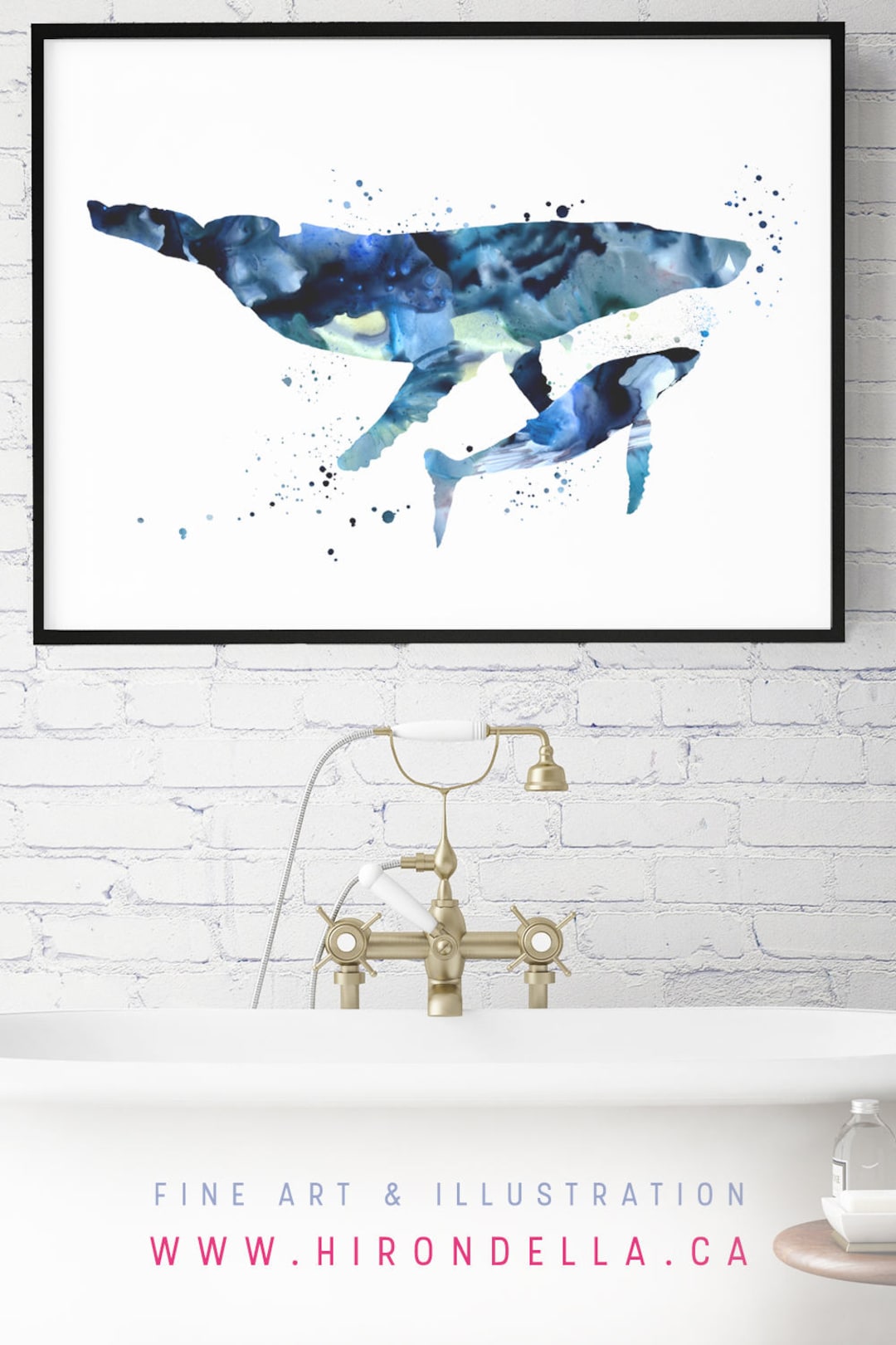 Whale Art, Whale Print, Whale Watercolor Artwork, Ocean Whale Art Print ...