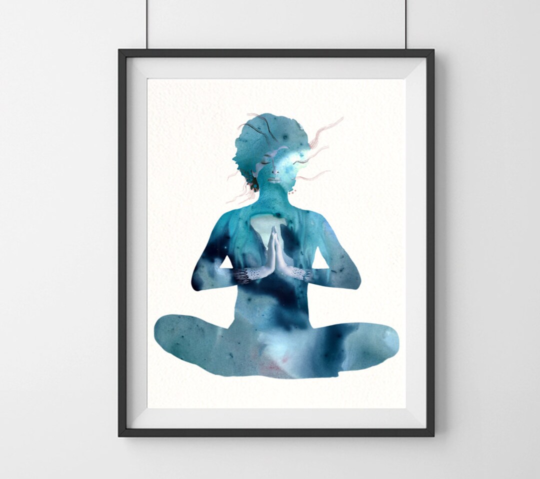 Affiche Yoga Print, Yoga Poster in Watercolor, Yoga Wall Art Hanging ...