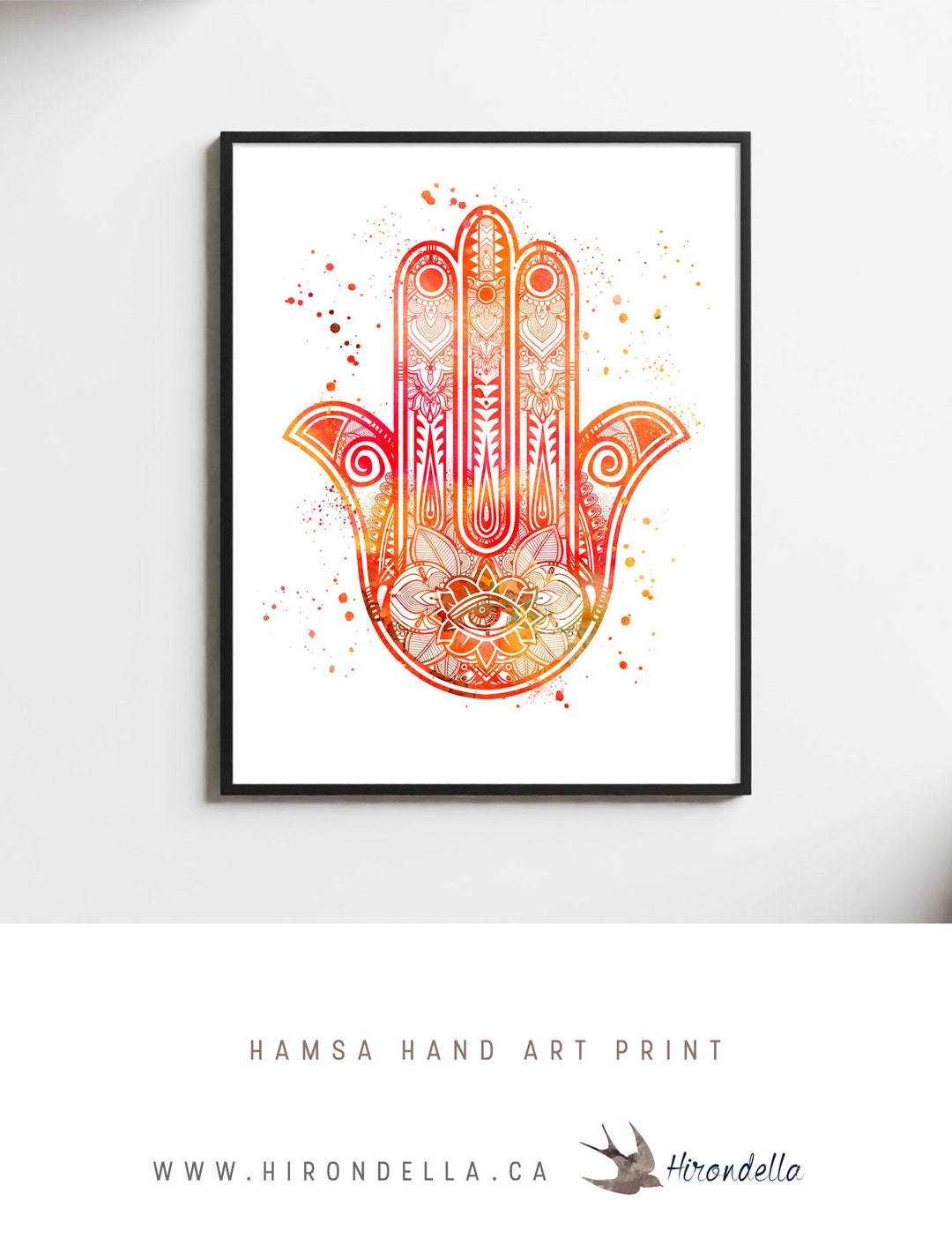 Hamsa Hand Art Print Hamsa Hand Wall Art Watercolor Hamsa - Etsy