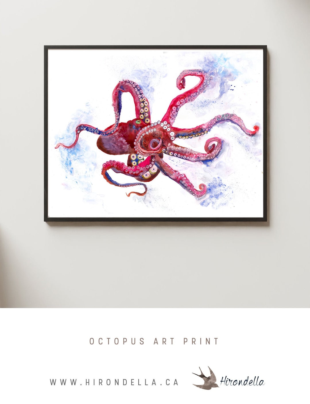 Octopus Watercolor, Octopus Art, Ocean Animals, Nursery Wall Decor ...