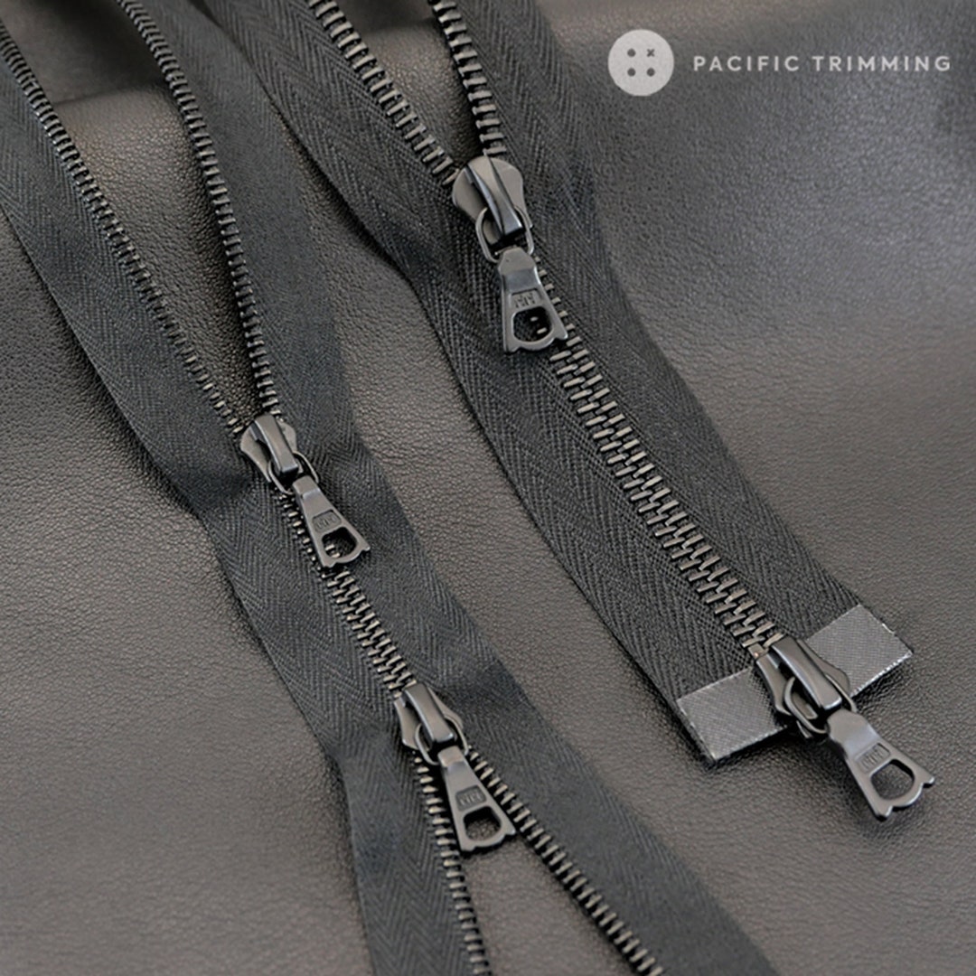 Riri M4 & M6 Two Way Matte Black Teeth Metal Black Zipper *custom Cut ...