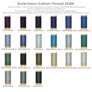 Gutermann Cotton Thread 250M 45 Colors - Etsy