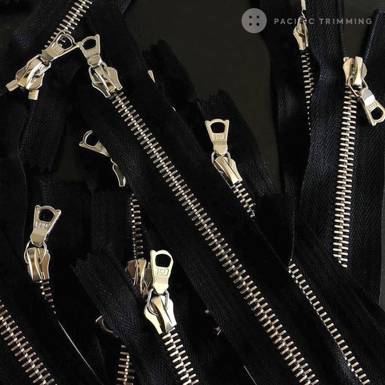 Riri M6 One Way Nickel Teeth Metal Zipper custom Cut to | Etsy