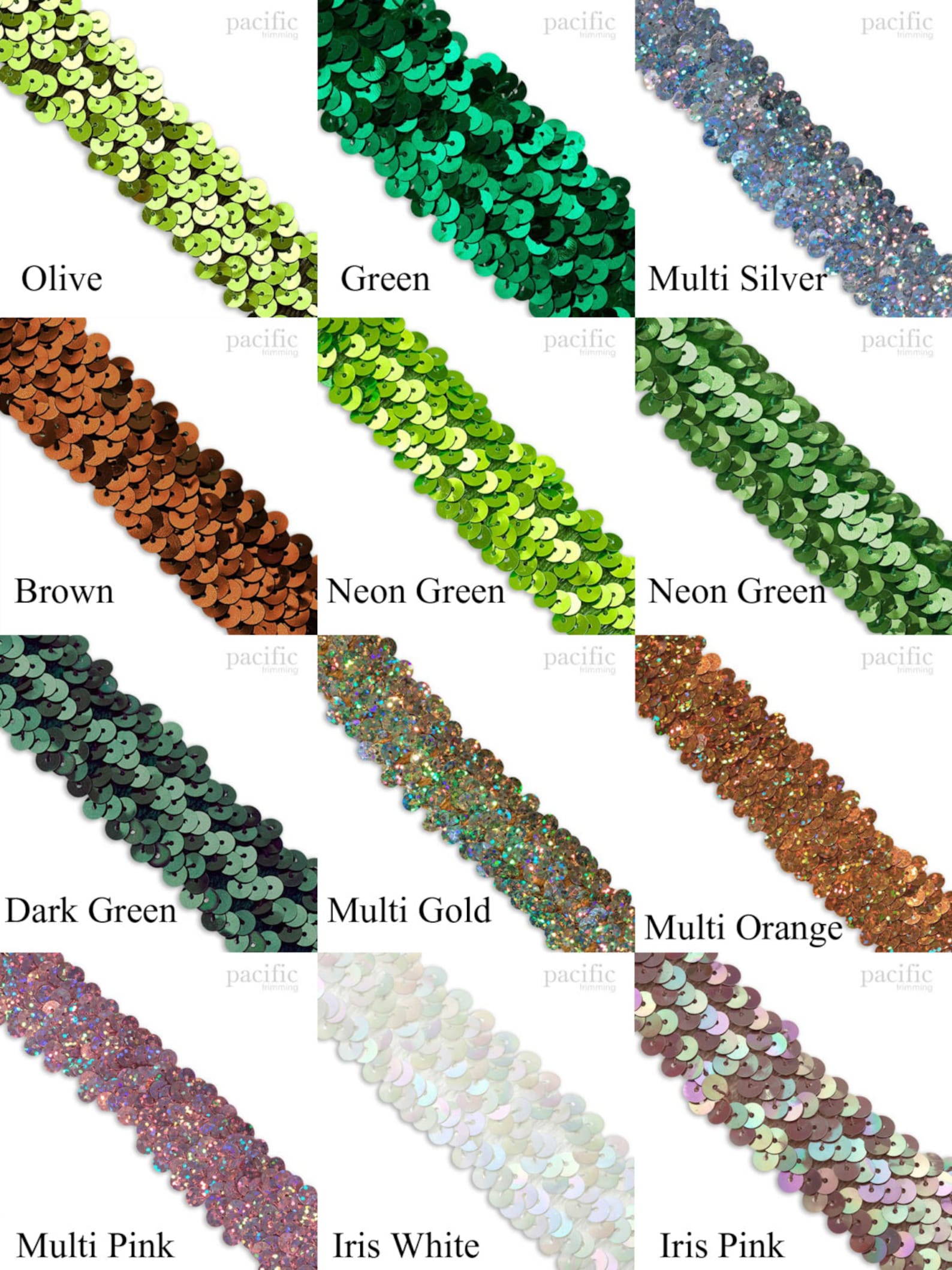 1 5/8" 4-row Stretch Sequins :310005SQ - Etsy