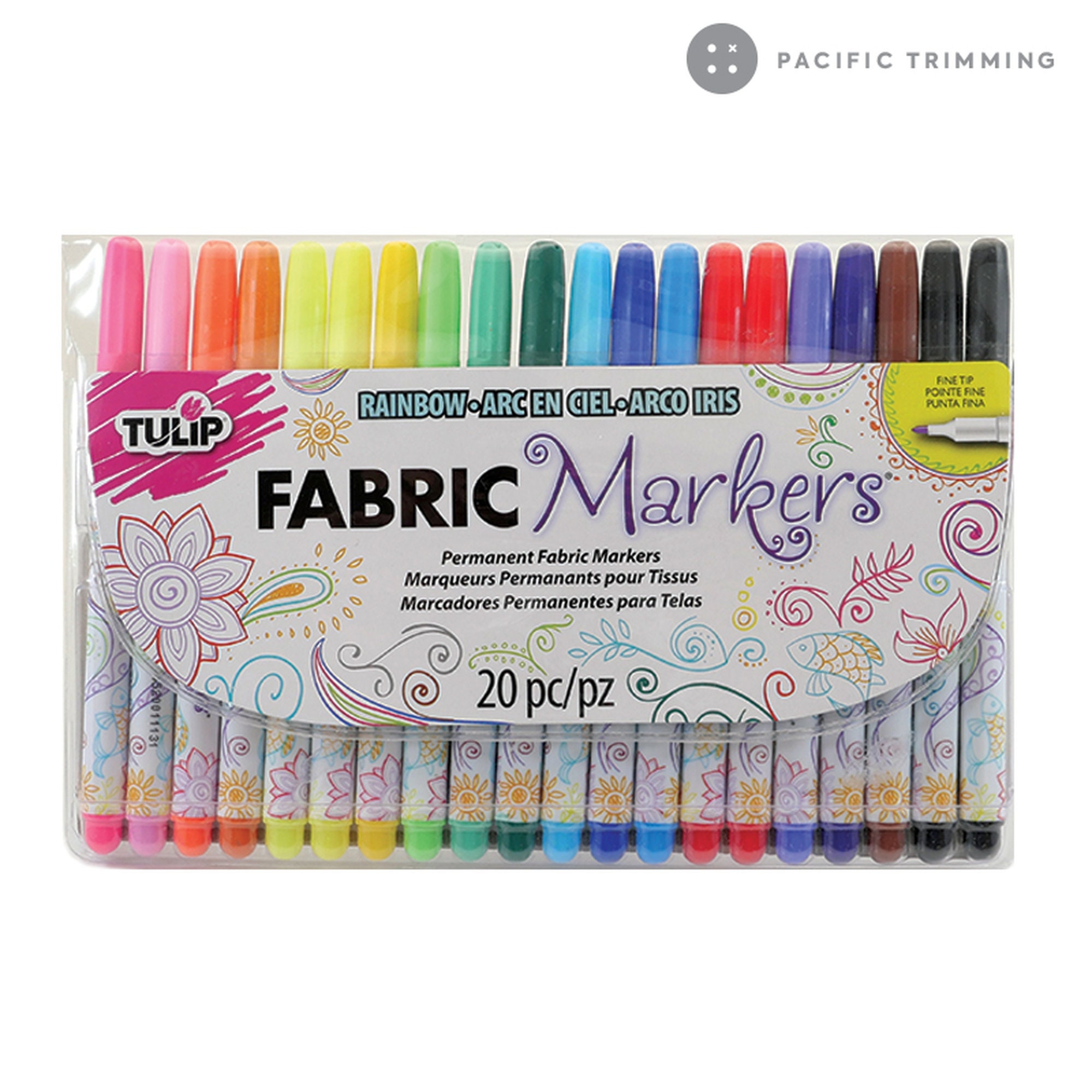 Tulip Fine Tip Rainbow Permanent Fabric Markers 20 Pack - Etsy
