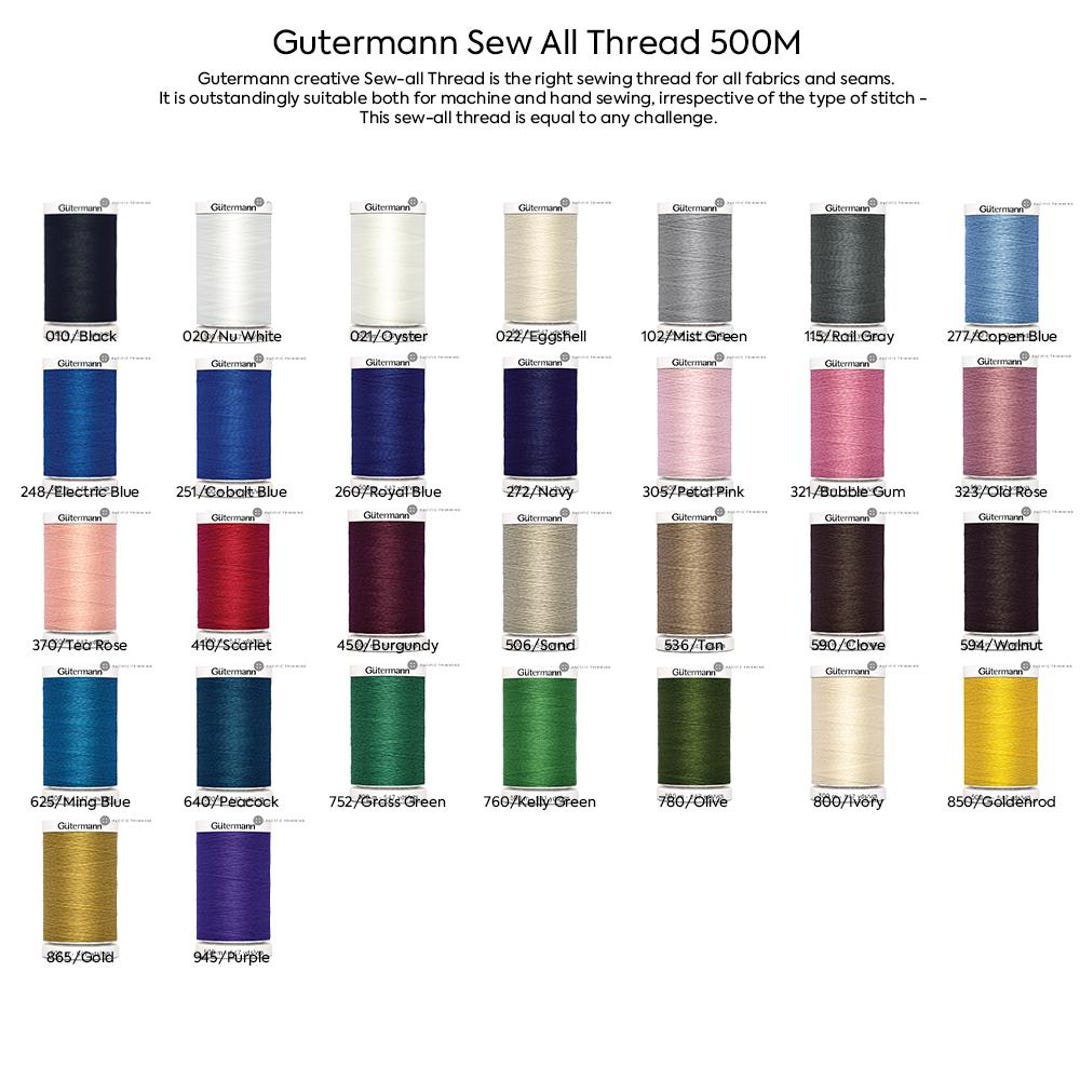 Gutermann Sew All Thread 500M 41 Colors - Etsy