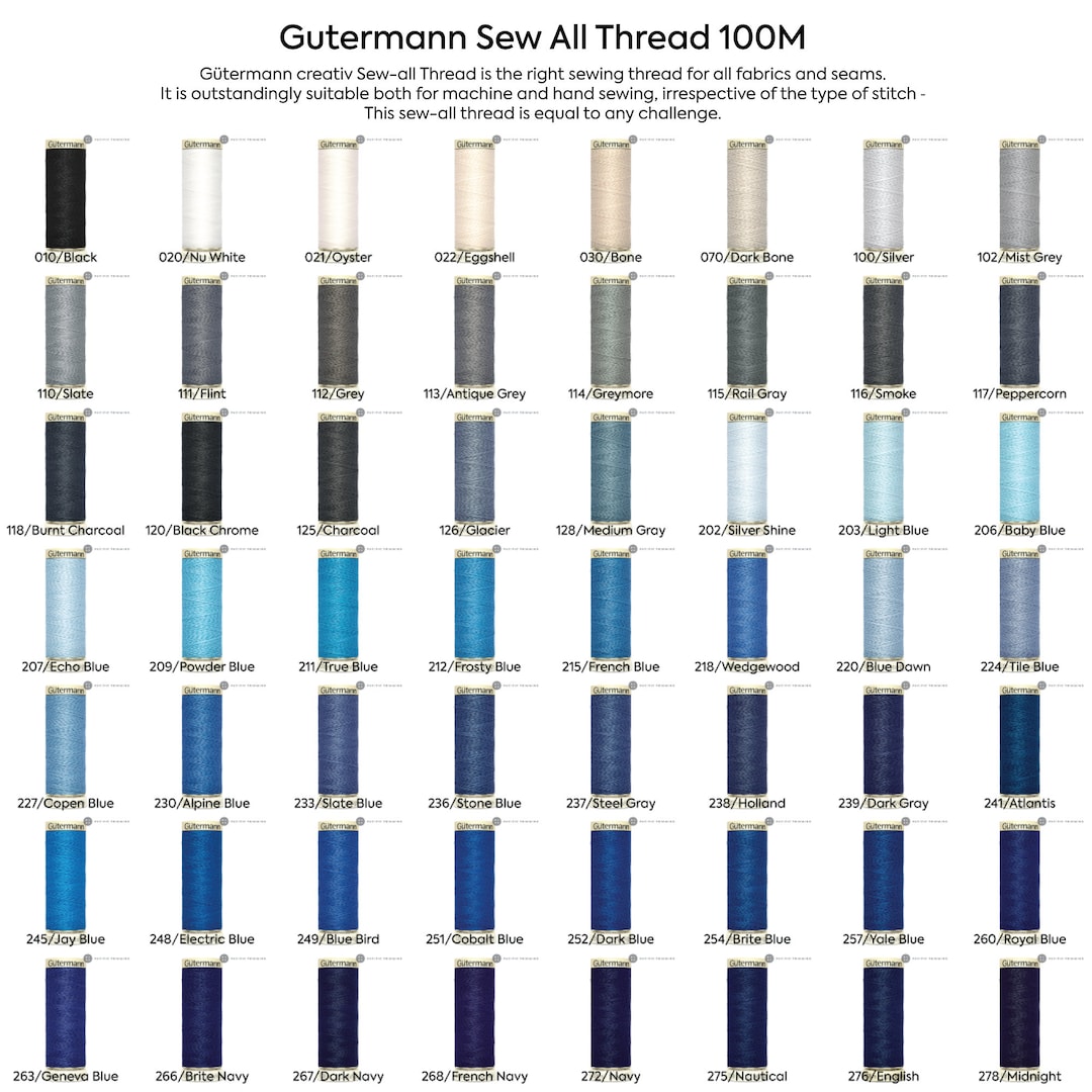 Gutermann Sew All Thread 100M 315 Colors - Etsy