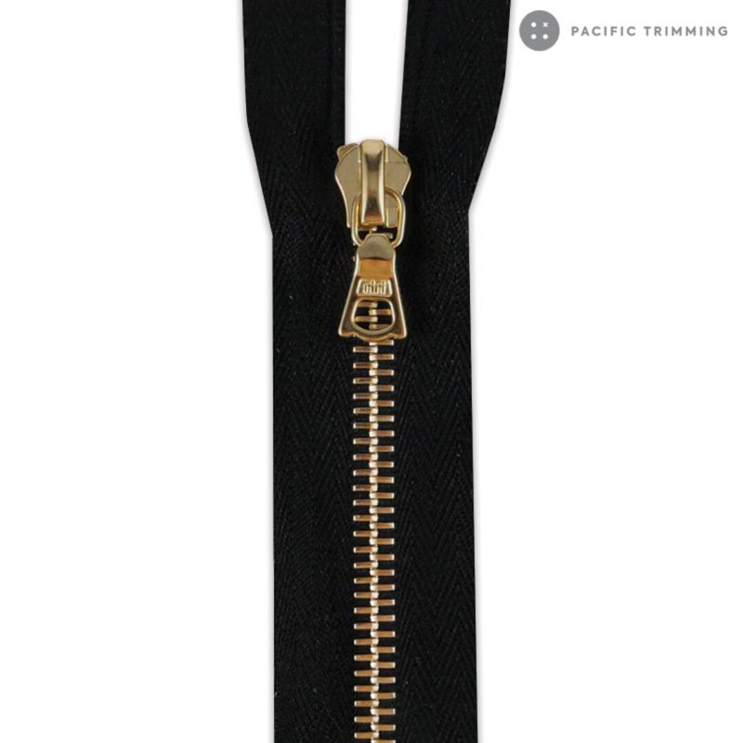 Riri M4 One Way Gold Teeth Metal Zipper *custom Cut to Length* - Etsy