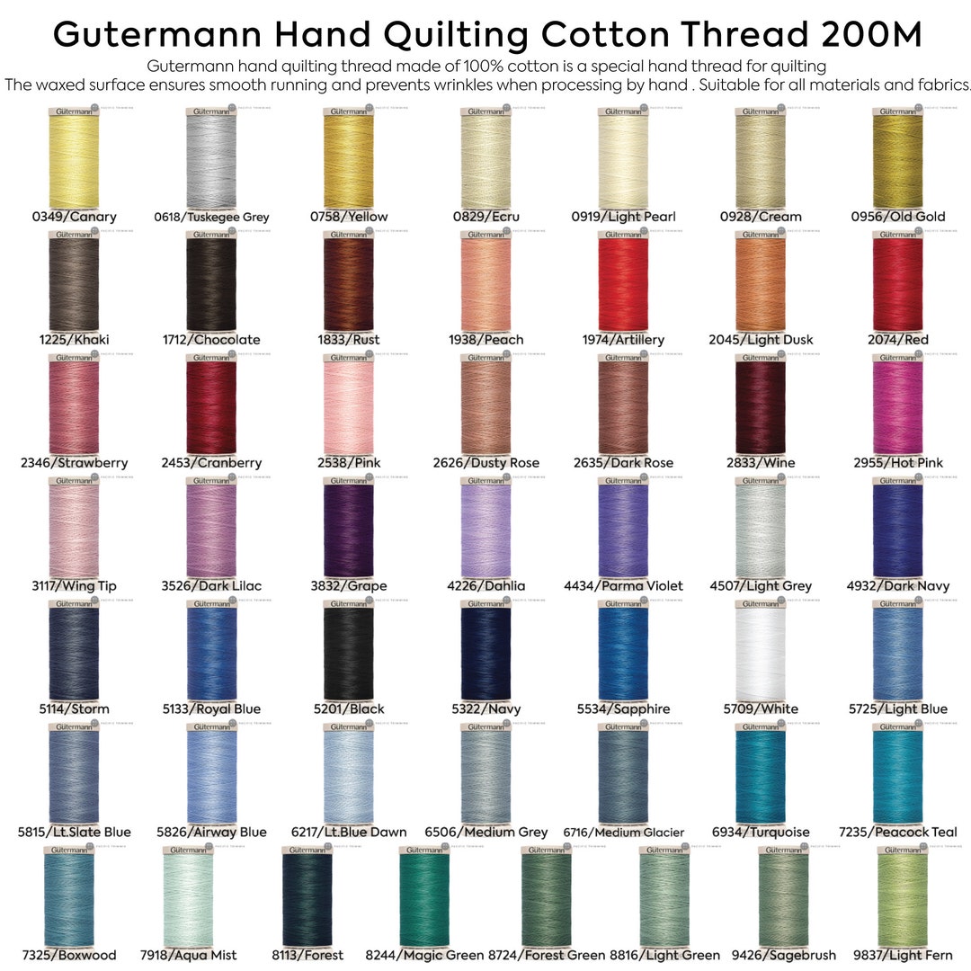 Gutermann Hand Quilting Thread 200M Multiple Colors - Etsy