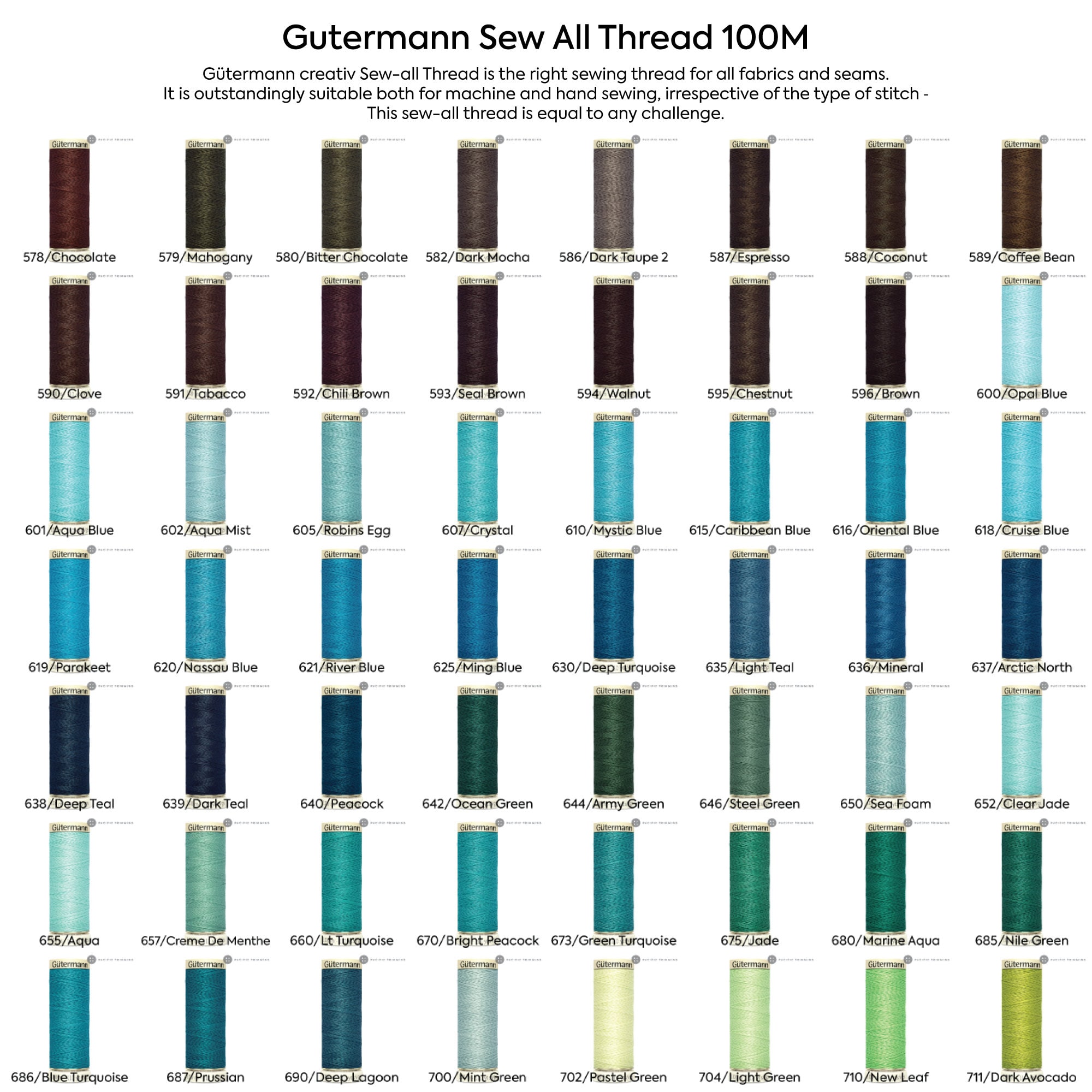 Gutermann Sew All Thread 100M 315 Colors - Etsy