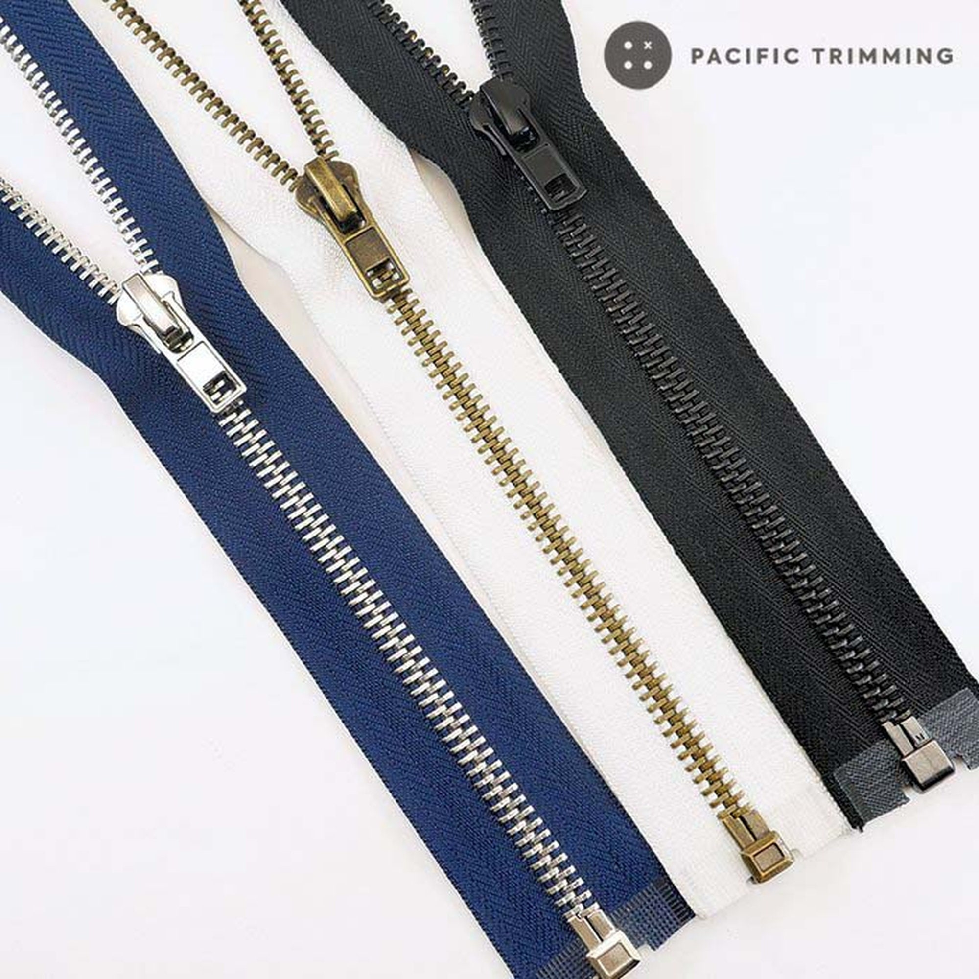 Metal 3 5 or 8 Teeth One Way Zipper custom Cut to Length - Etsy