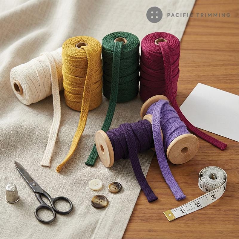 3/8" Cotton Flat Drawstring Cord Multiple Colors - Etsy