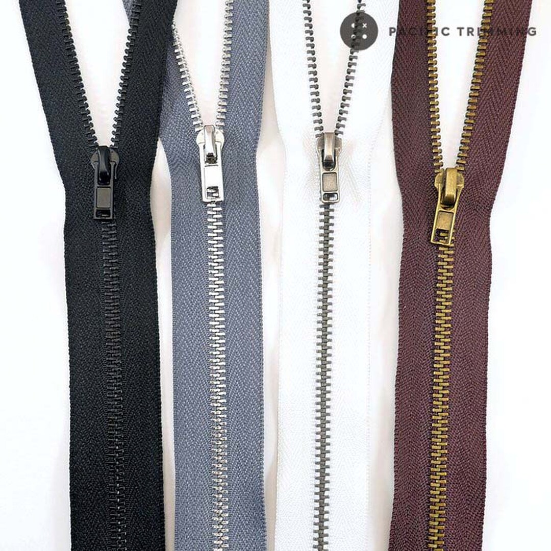 Metal #3, #5 or #8 Teeth One Way Zipper *custom Cut to Length* - Etsy