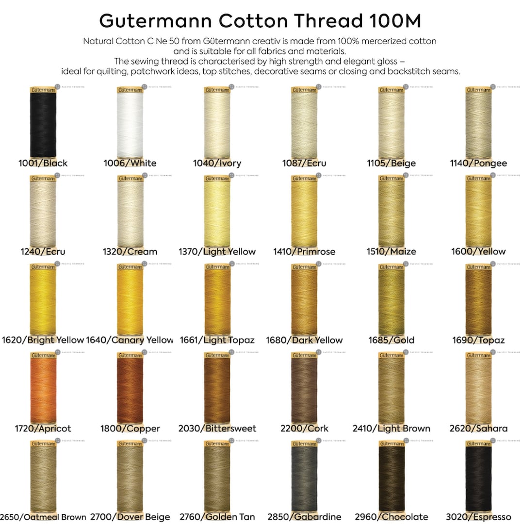 Gutermann Cotton Thread 100M Spool Collection Multiple Colors - Etsy
