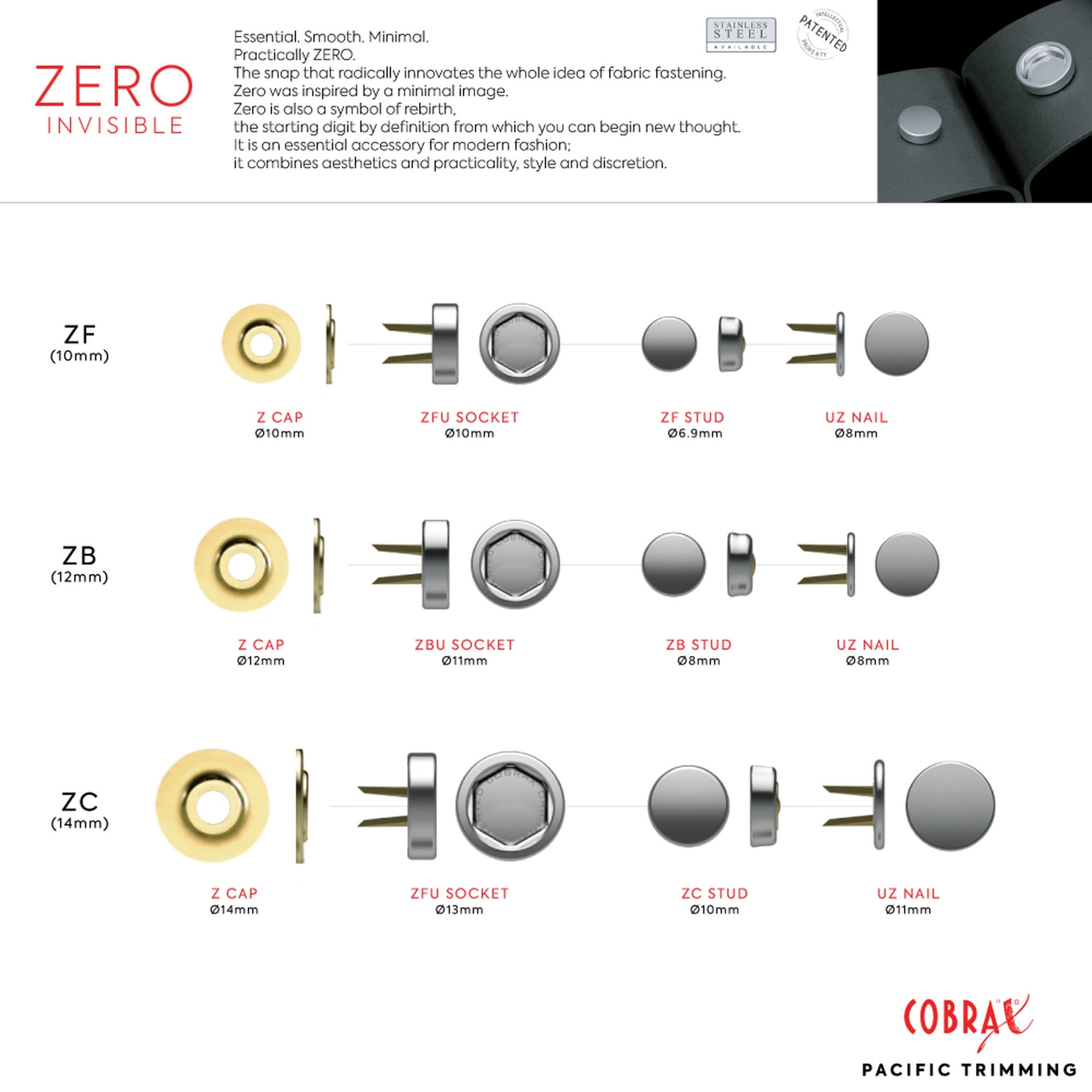 Cobrax Zero Invisible Snap Fastener Button - Etsy