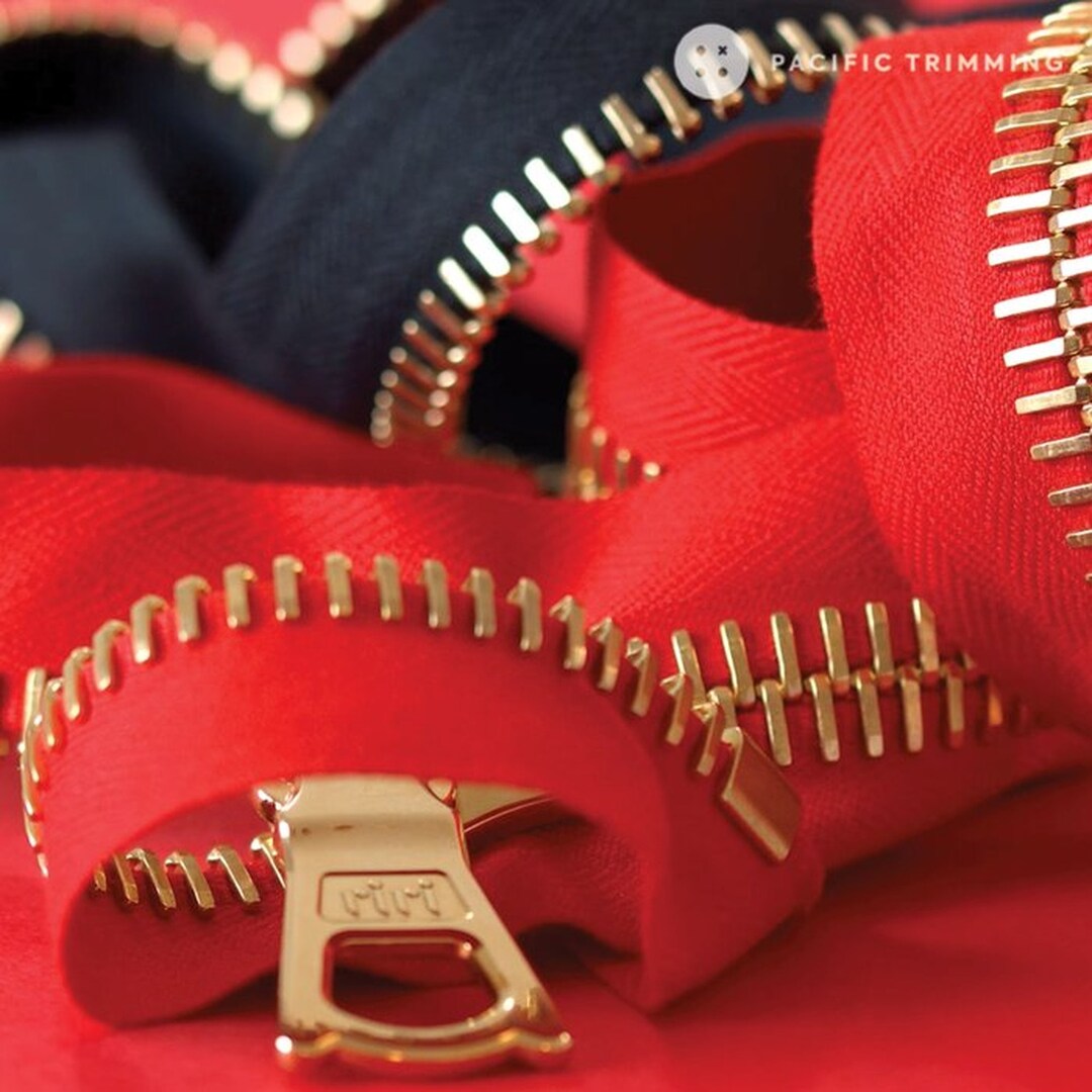 Riri M8 One Way Gold Teeth Metal Zipper *custom Cut to Length* - Etsy