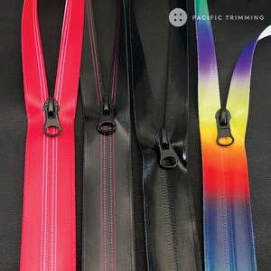 Shiny Finish Water Repellent Nylon #7 Coil Zipper *custom Cut to Length ...
