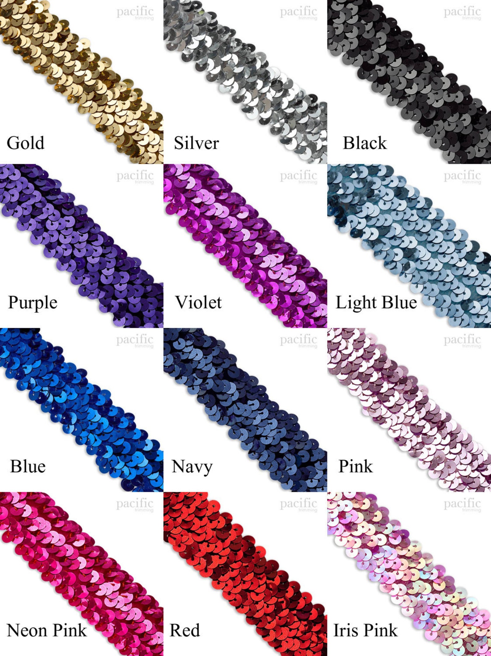1 5/8" 4-row Stretch Sequins :310005SQ - Etsy