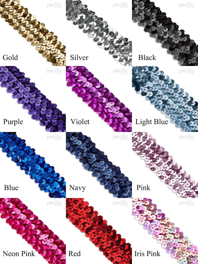 1 5/8" 4-row Stretch Sequins :310005SQ - Etsy