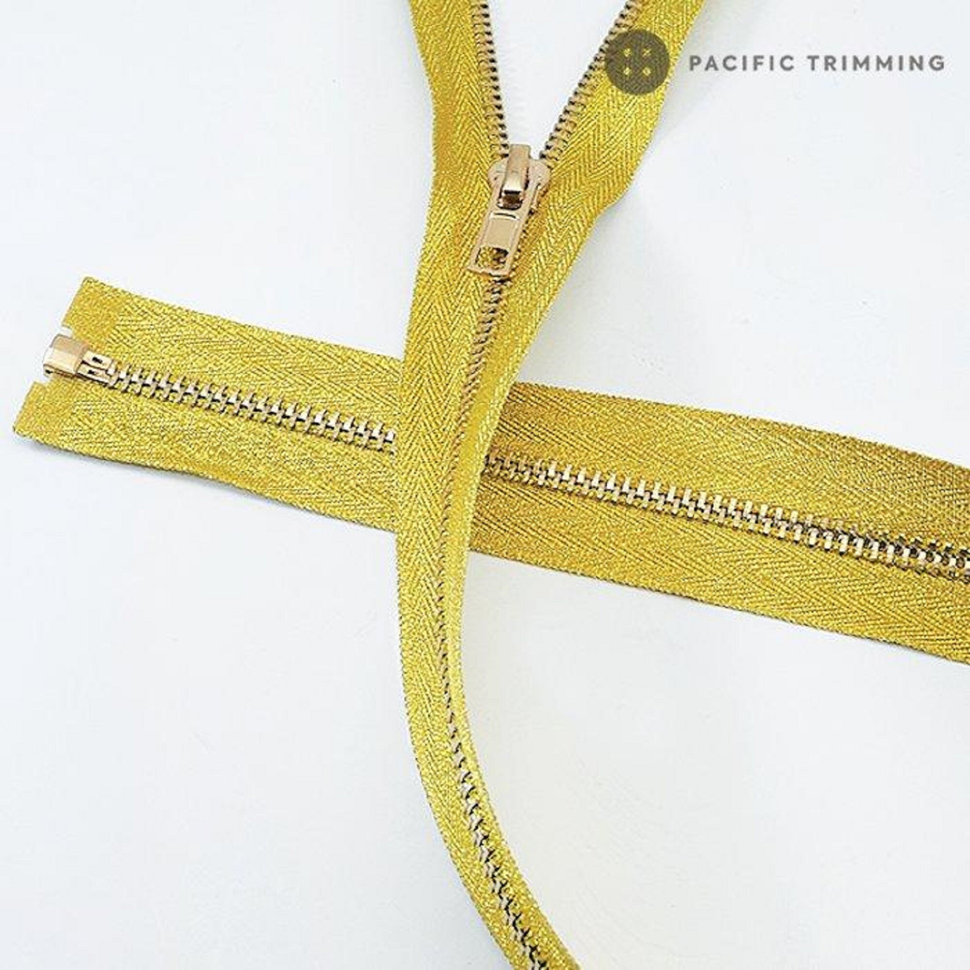 Metal No. 5 Metallic Gold & Silver One Way Zipper custom Cut - Etsy