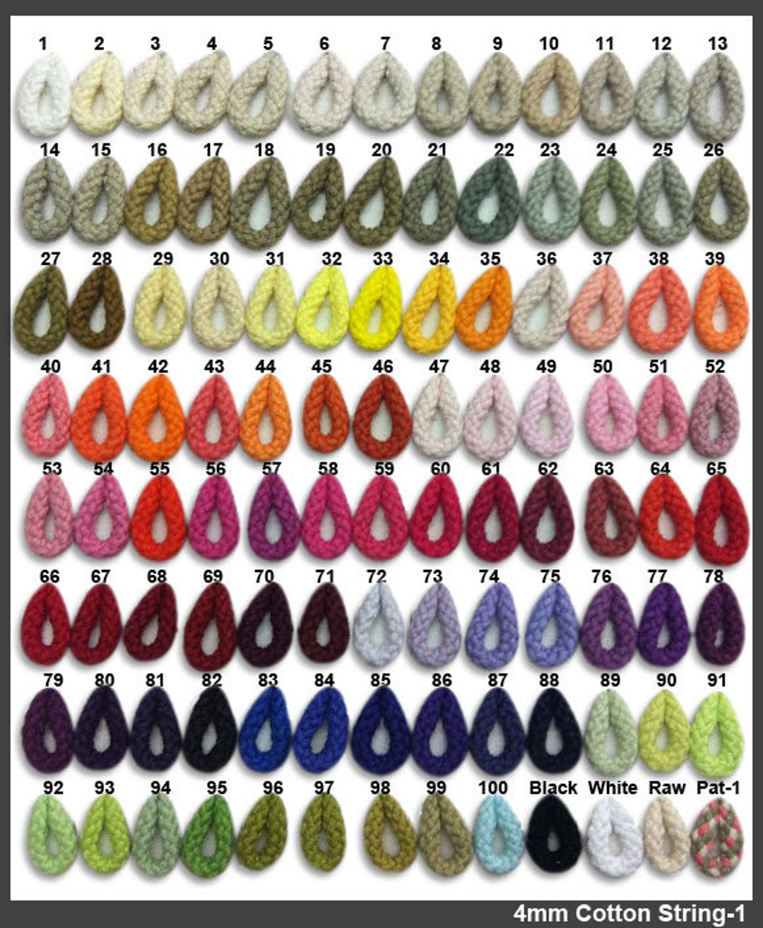 4mm Cotton Cord String Multiple Colors - Etsy