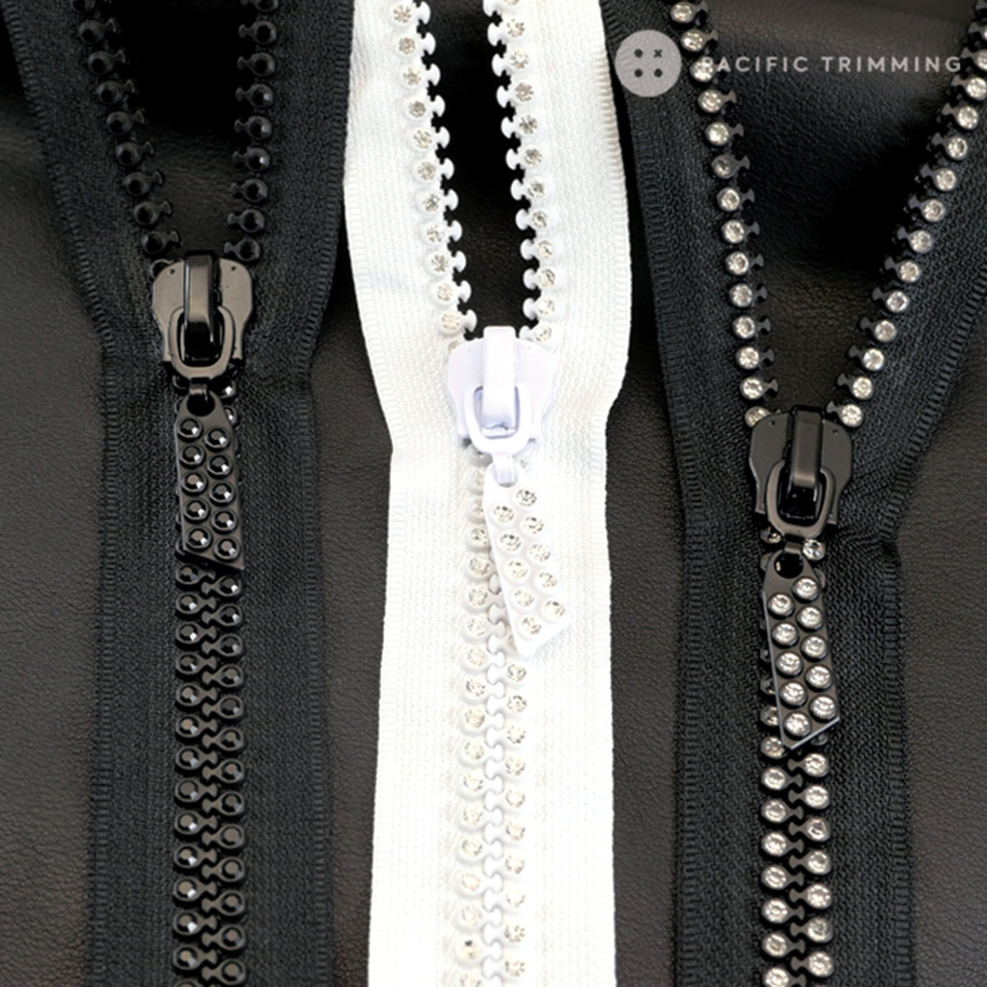 Two Row Rhinestone Molded Plastic #10 Zipper *custom Cut to Length* - Etsy