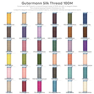 Gutermann Silk Thread 100m 134 Colors - Etsy