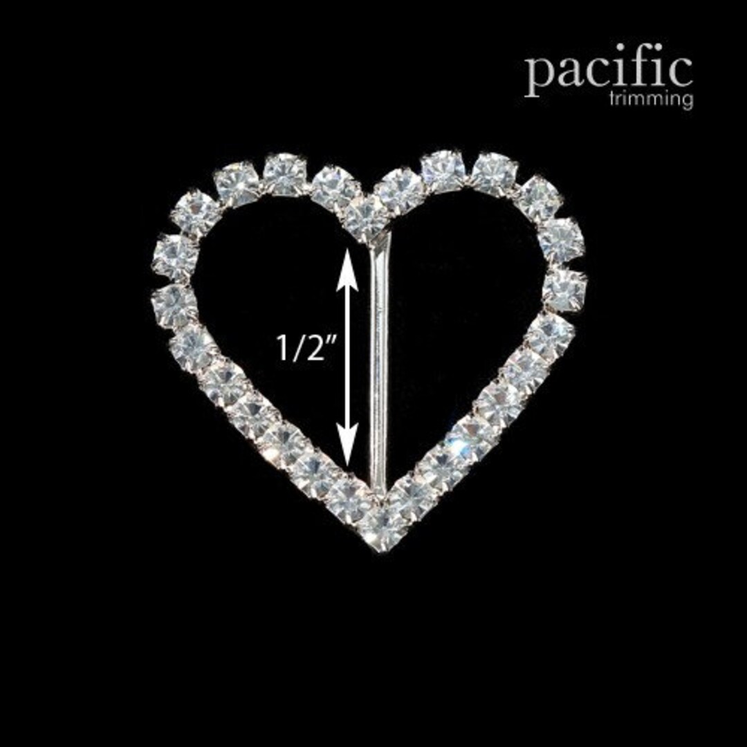 Rhinestone Heart Slider Buckle Multiple Sizes 230036 - Etsy