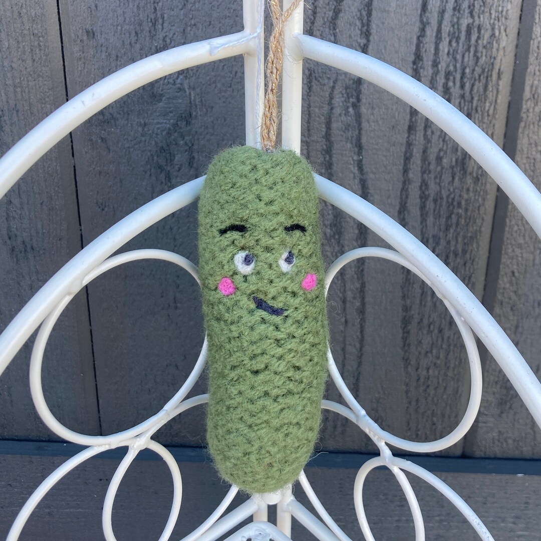 Wool Felted Christmas Pickle Ornament/felted Pickle/knit - Etsy