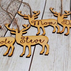 Personalized Reindeer Christmas Tags Stocking Tags Custom - Etsy
