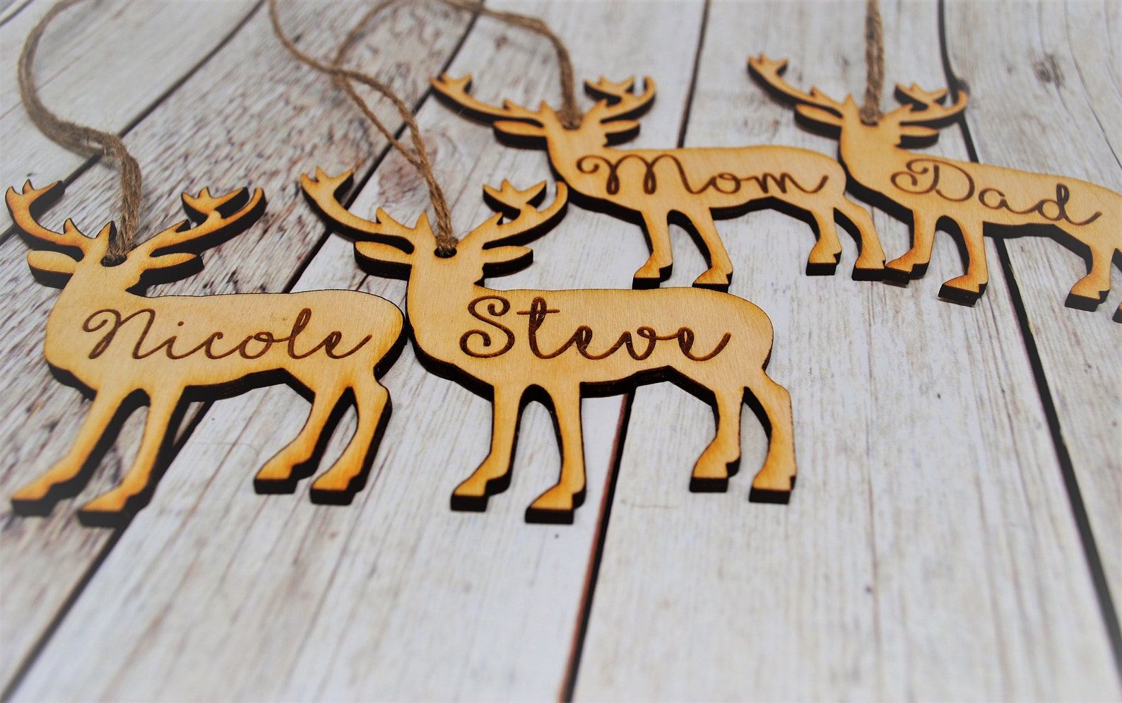 Personalized Reindeer Christmas Tags Stocking Tags Custom | Etsy