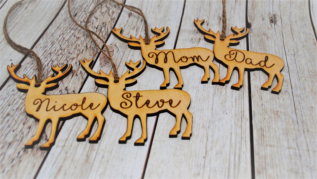 Personalized Reindeer Christmas Tags Stocking Tags Custom - Etsy
