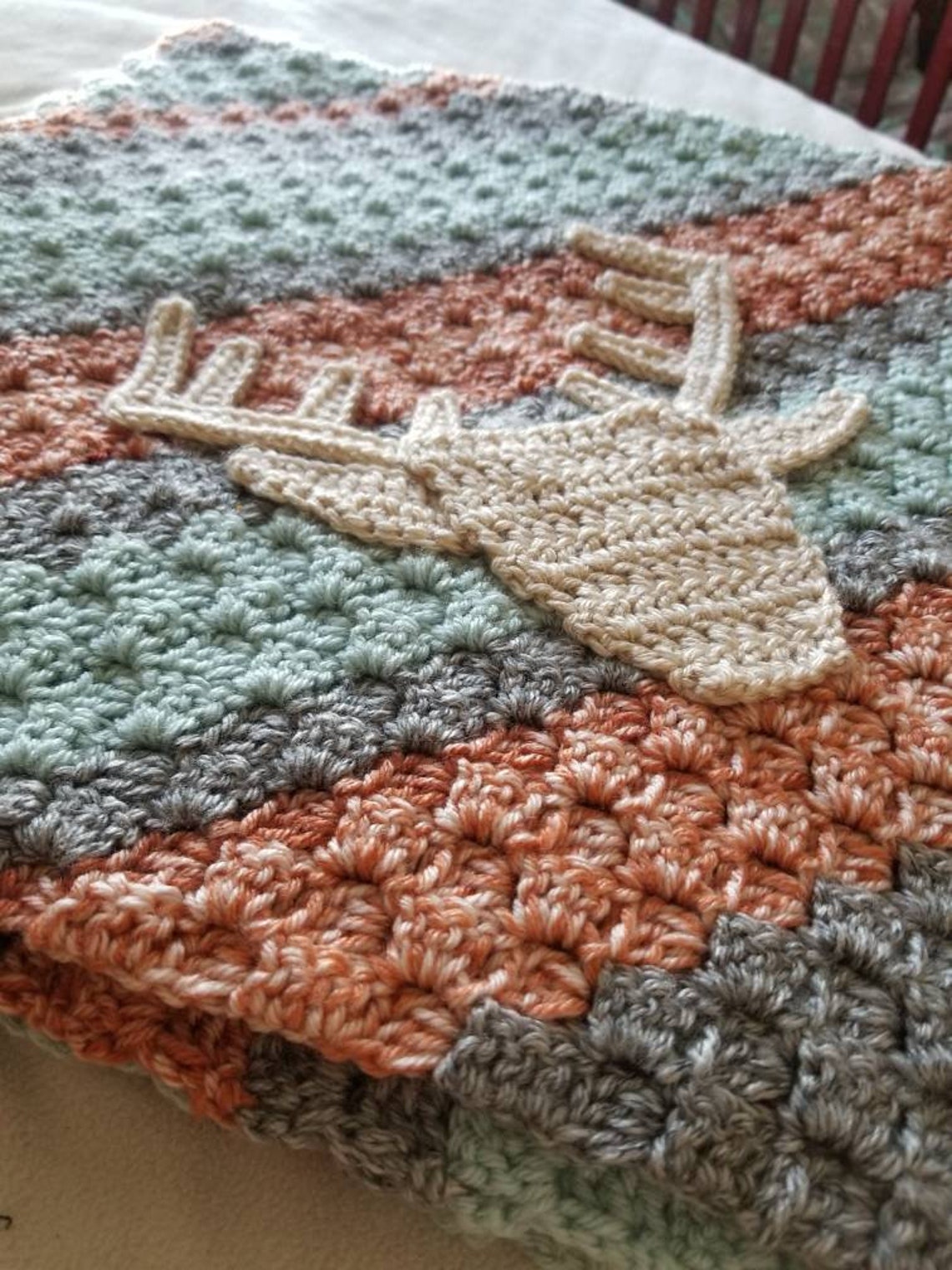 Crochet Baby Blanket- Crochet Hunting Baby Blanket, Handmade Baby ...