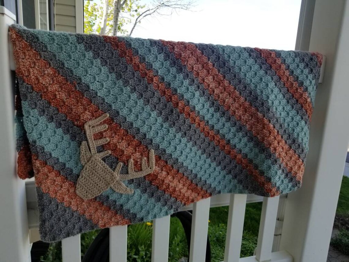 Crochet Baby Blanket- Crochet Hunting Baby Blanket, Handmade Baby ...